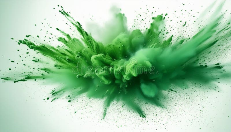 Abstract Powder Splatted Background Motion of Green Powder Exploding on ...