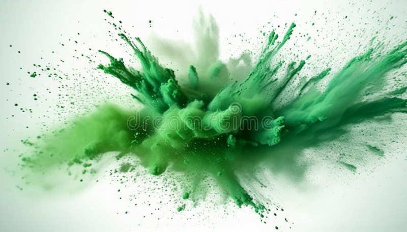 Abstract Powder Splatted Background Motion of Green Powder Exploding on ...