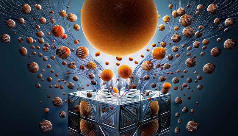 Metamodernism- Futuristic Digital Landscape with Floating Elements ...