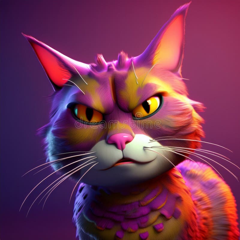 Cat Looking Angry Funny Cartoon Stock Image - Image of feline, pets ...