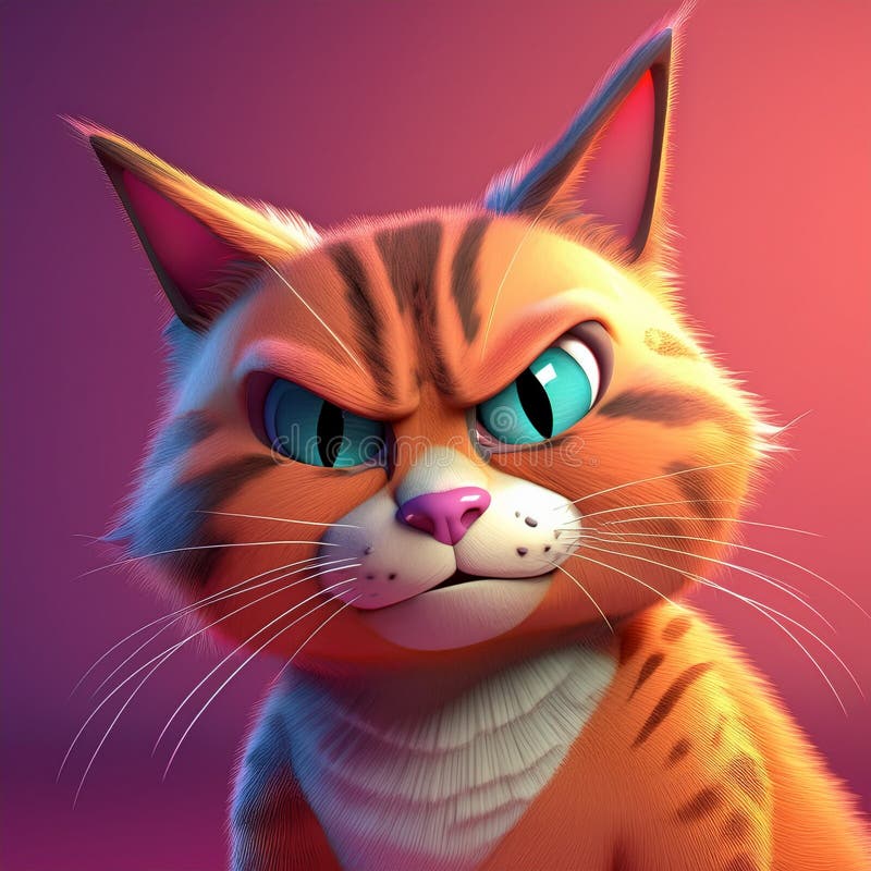 Cat Looking Angry Funny Cartoon Stock Image - Image of cute, cartoon ...