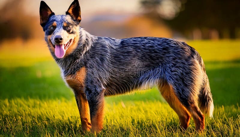 Blue Heeler in the Glow stock photo. Image of sports - 390599974