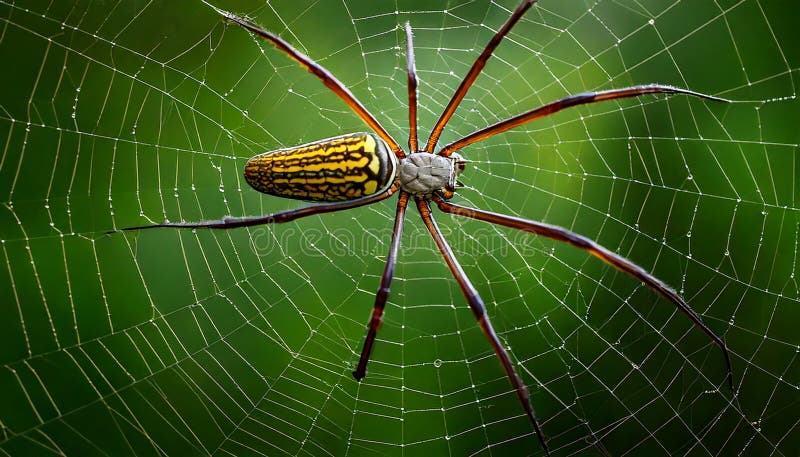 Colorful Spider and Web Design in Natural Light Stock Illustration ...