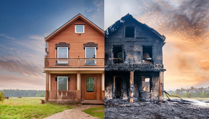 Before and after House Fire Damage - Home Insurance, Disaster Recovery ...