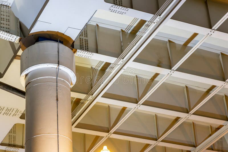 Structure of Road Bridge. Bottom View Stock Image - Image of highway ...