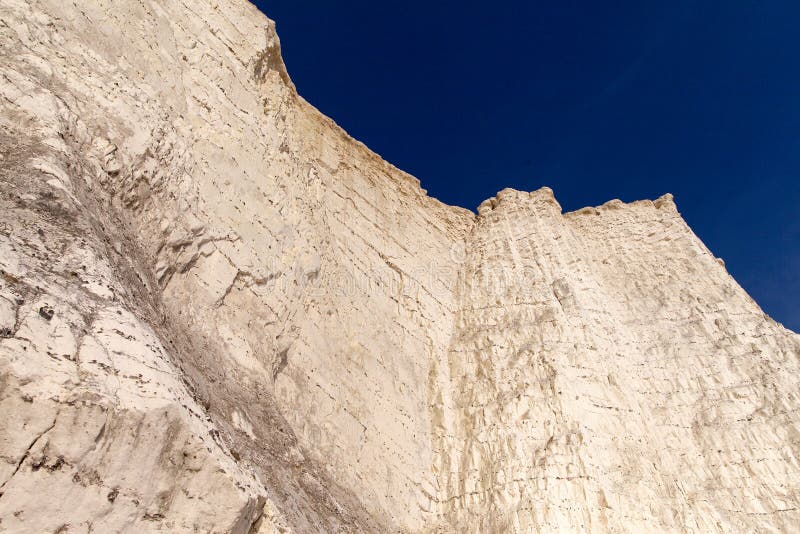 Structure of Seven Sisters Chalkcliffs on England South Coast. Stock ...