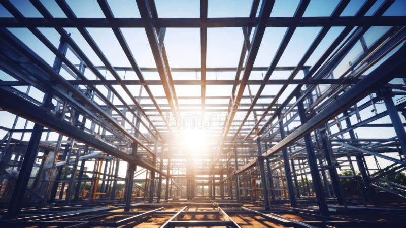 Structure of Steel for Building Under Construction Stock Image - Image ...