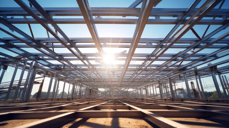 Structure of Steel for Building Under Construction Stock Illustration ...