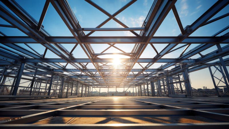Structure of Steel for Building Under Construction Stock Illustration ...