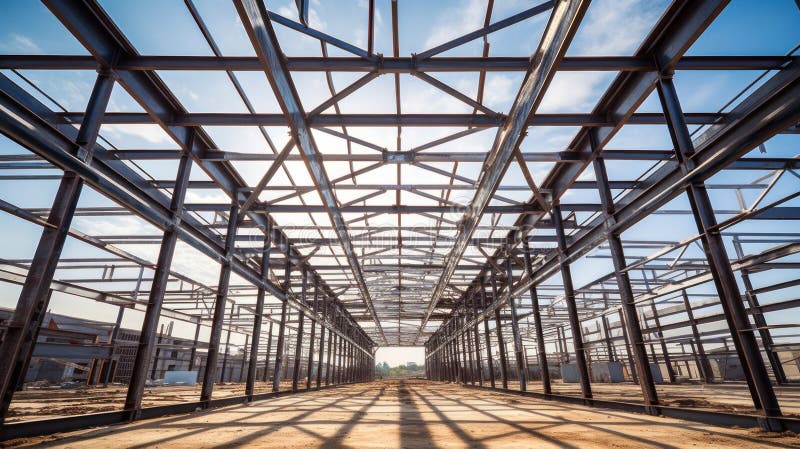 Structure of Steel for Building Under Construction Stock Illustration ...