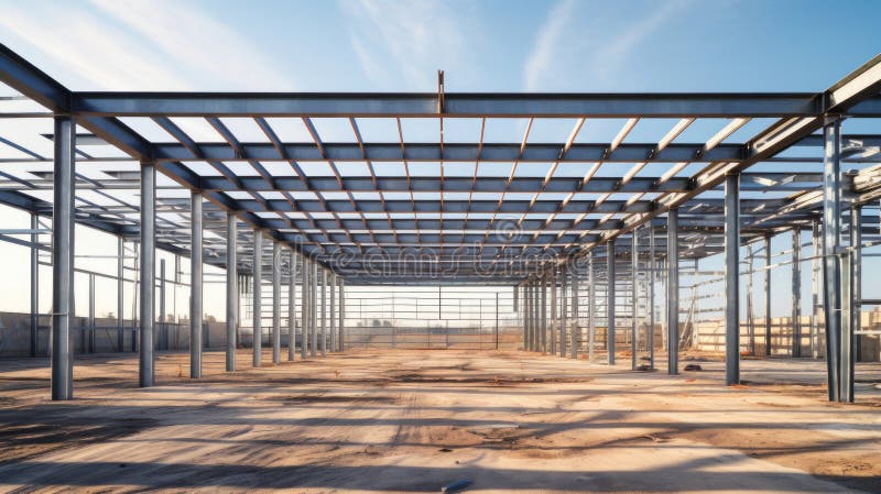 Structure of Steel for Building Under Construction Stock Illustration ...