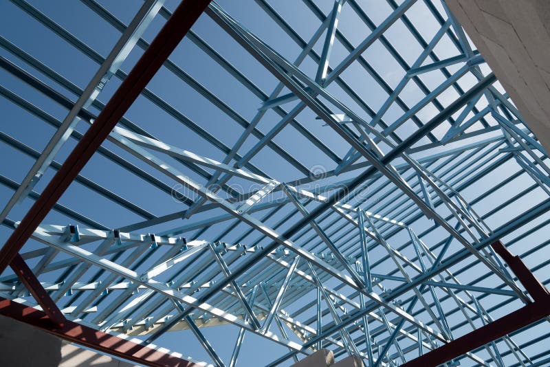 Structure of Steel Roof Frame for Building Construction Stock Image ...