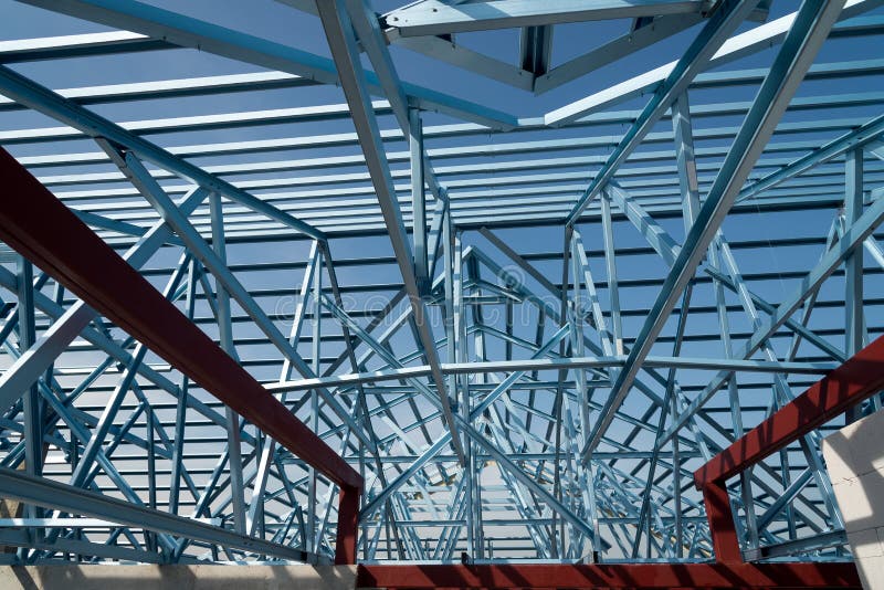 Structure of Steel Roof Frame for Building Construction Stock Photo ...
