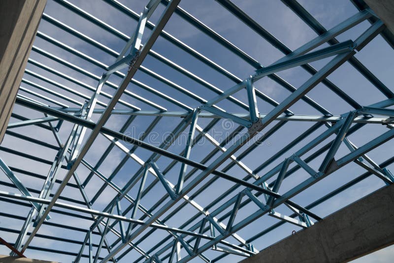 Structure of steel roof. stock image. Image of design - 80520443