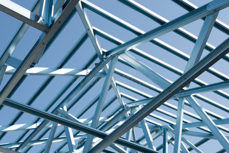 Structure of steel roof. stock image. Image of iron, architecture ...