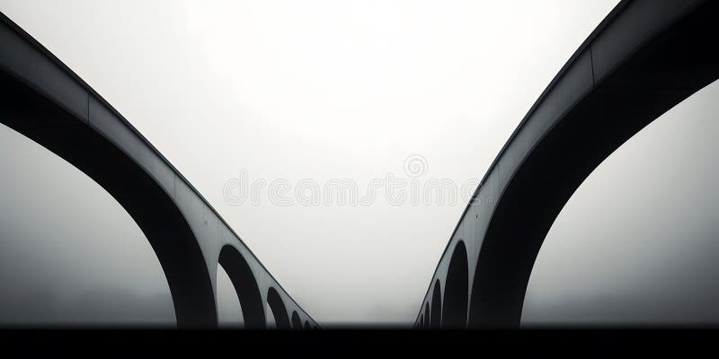 Structure of Strength Bridge Abutment with High Arches in Black and ...