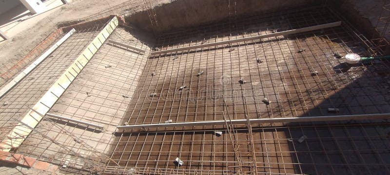 Structure of a Swimming Pool in Construction. Stock Image - Image of ...