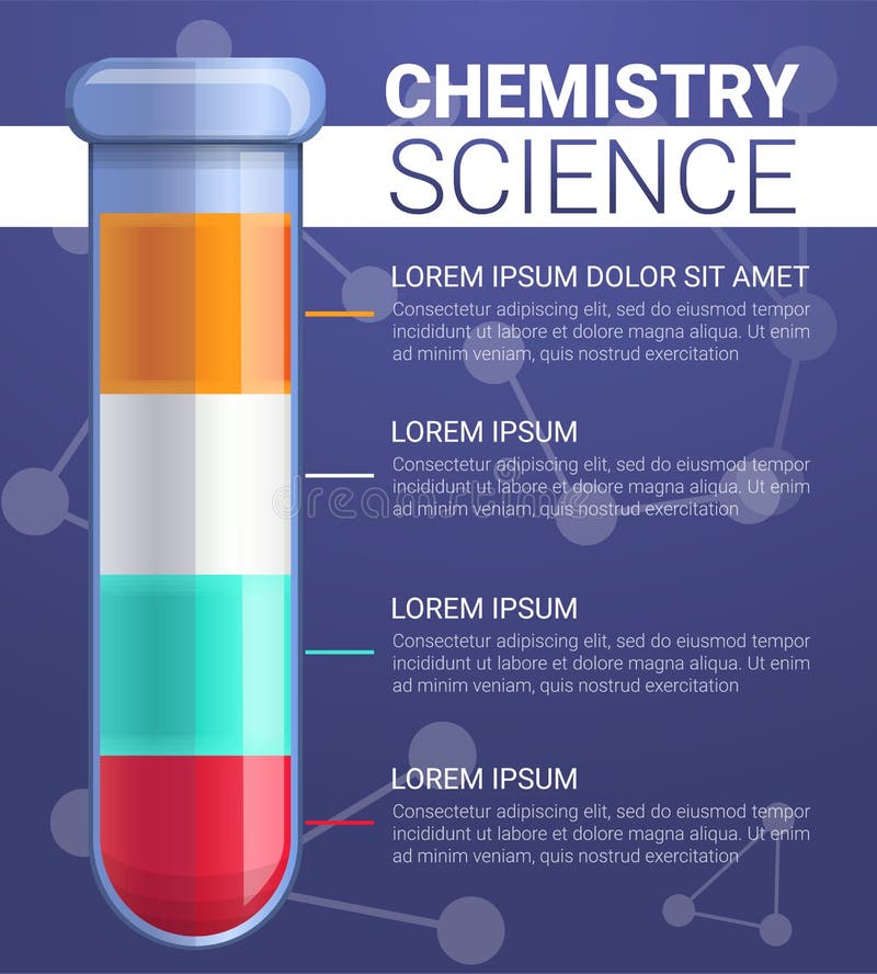 Structure of Test Tube Substance Concept Background, Cartoon Style ...
