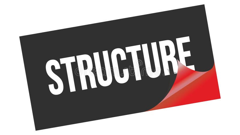STRUCTURE Text on Black Red Sticker Stamp Stock Illustration ...