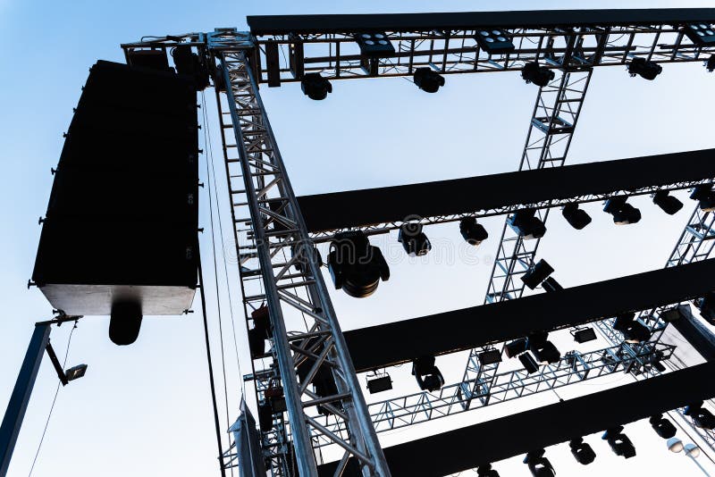 Structure To Support the Spotlights of a Stage before a Musical Concert ...