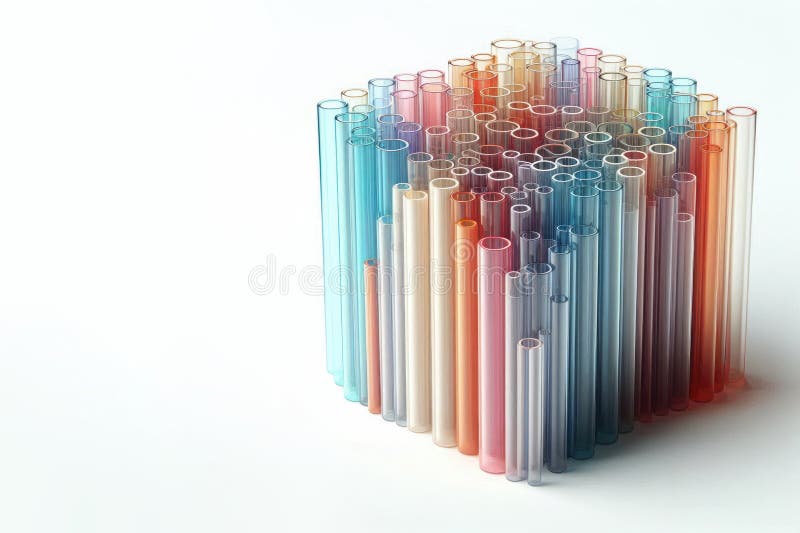 Structure of Transparent Colored Tubes. Space for Text. Stock ...