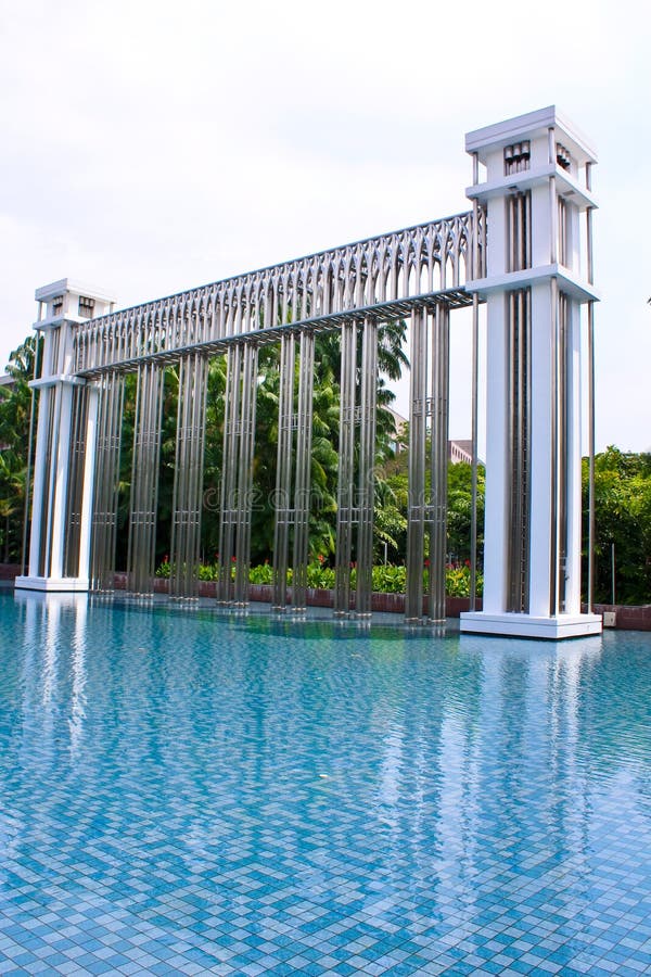 Structure on water stock photo. Image of standing, metallic - 12117036