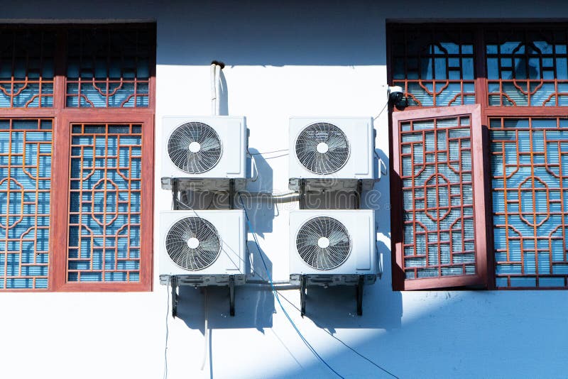 Structure White Big Air Conditioner Compressor Source Heat Pumps ...