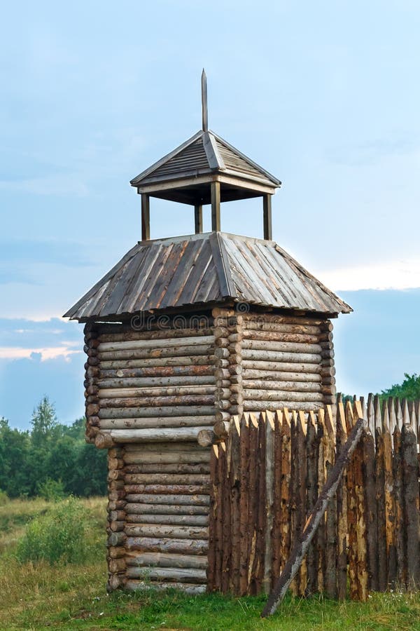 The Structure of the Wooden Fortress on the Hill. Stock Photo - Image ...