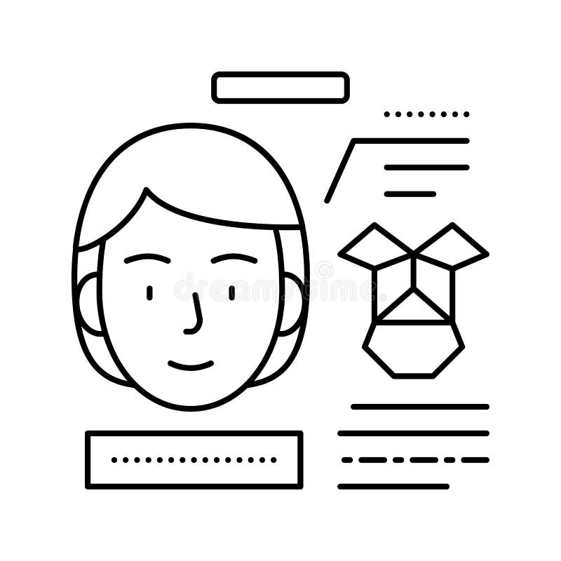 Structure of Work Face Id Line Icon Vector Illustration Stock Vector ... Structure of Work Face Id Line Icon Vector Illustration Stock Vector ...