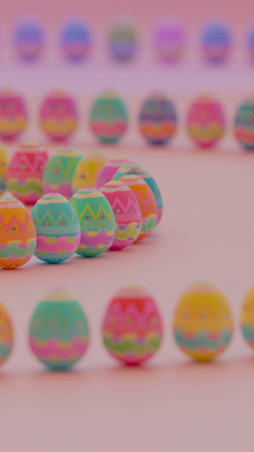 Easter Eggs Arranged in a Concentric Circular Display Stock ...