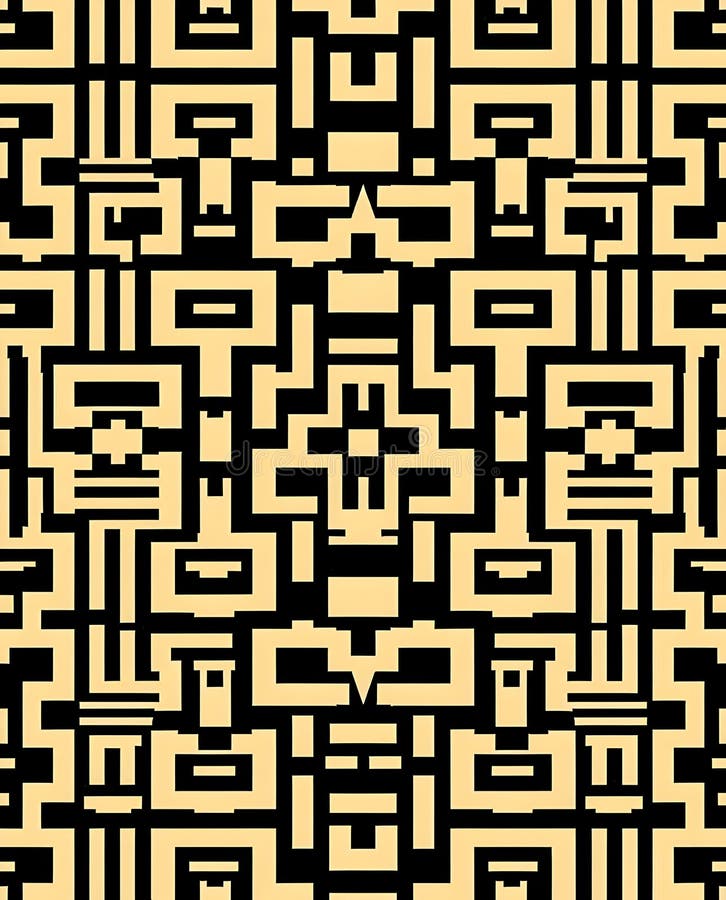 Structured Aztec Step Motif in Rhythmic Symmetry, Seamless Pattern ...