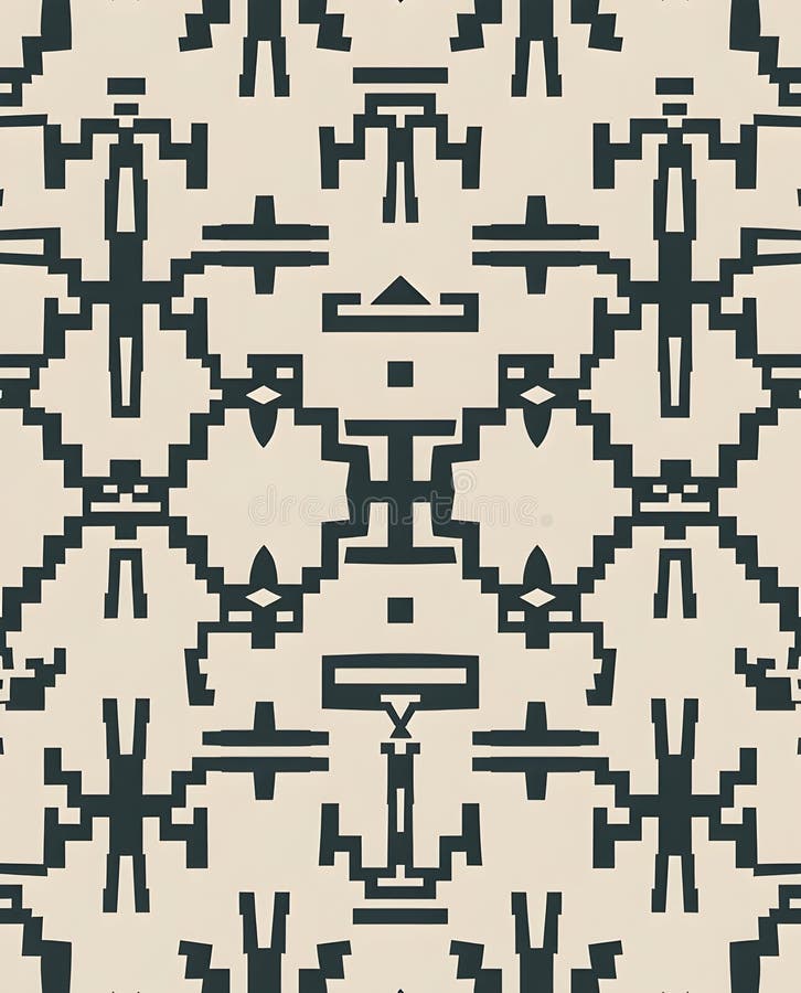 Structured Aztec Step Motif in Rhythmic Symmetry, Seamless Pattern ...