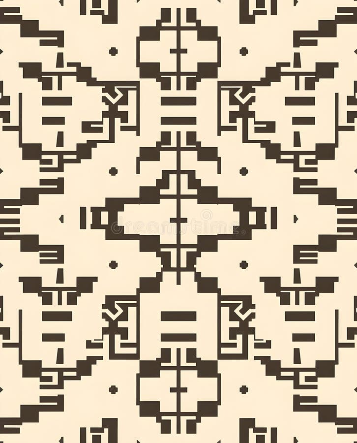 Structured Aztec Step Motif in Rhythmic Symmetry, Seamless Pattern ...