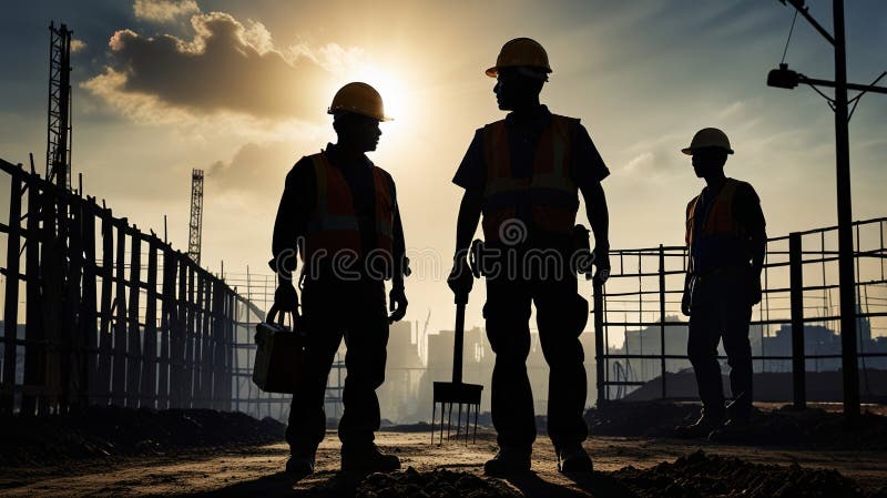 Structure Construction Site Engineer for Background Stock Illustration ...