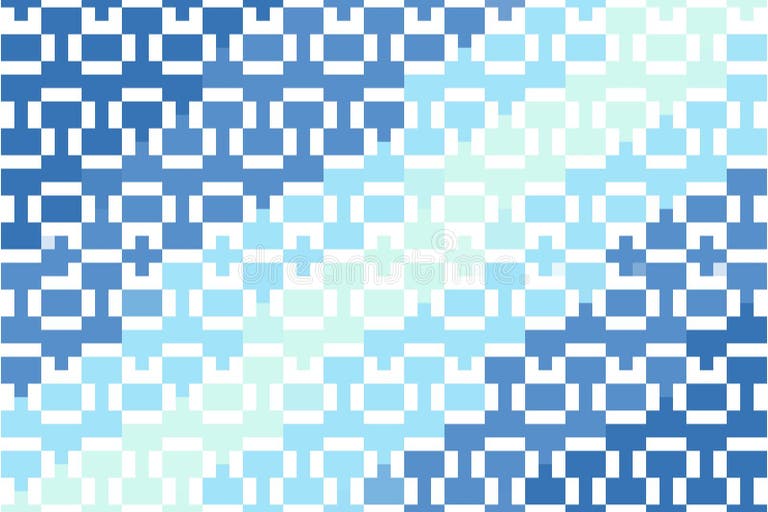 Blue Mint Pixelated Square Pattern with Structured Geometric Grid ...