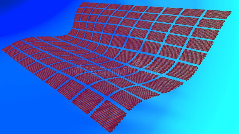 Structured Curved Fabric, Red on Blue Background. Stock Illustration ...