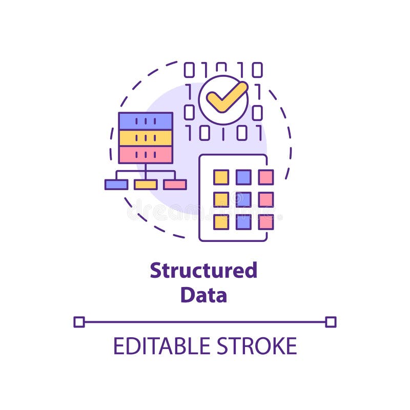 Structured Data Concept Icon Stock Vector - Illustration of information ...
