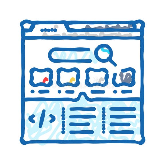 Structured Data Markup Seo Icon Doodle Illustration Stock Vector ...