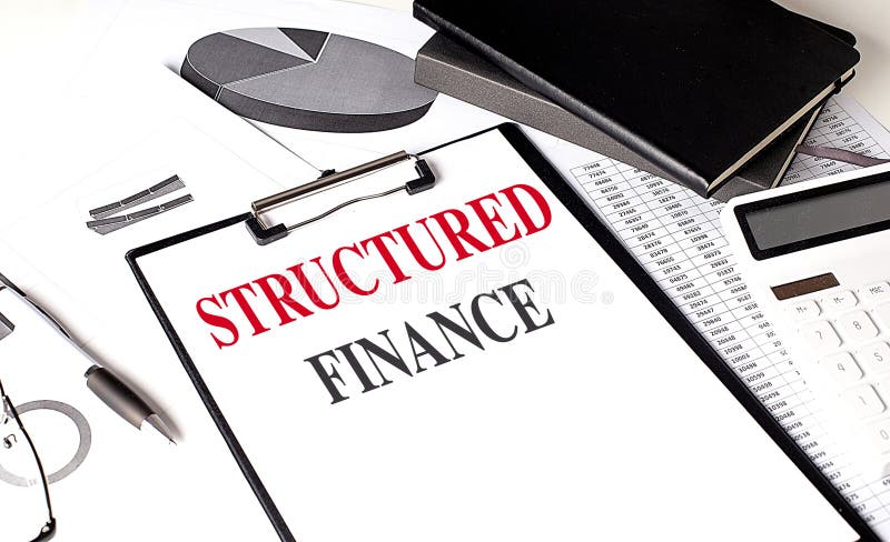 Structured Finance Concept with Clipboard, Calculator, Charts, and ...