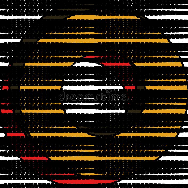 Structured Geometric Pattern with Rings and Textured Lines. Stock ...