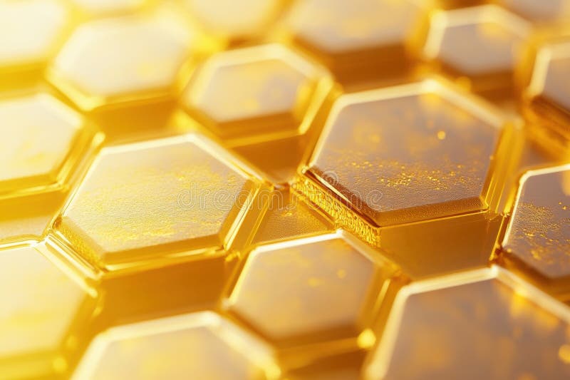 Structured Hexagonal Honeycomb Pattern Displaying a Rich Golden ...