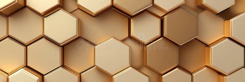 Structured Hexagonal Honeycomb Pattern Featuring a Golden Gradient with ...