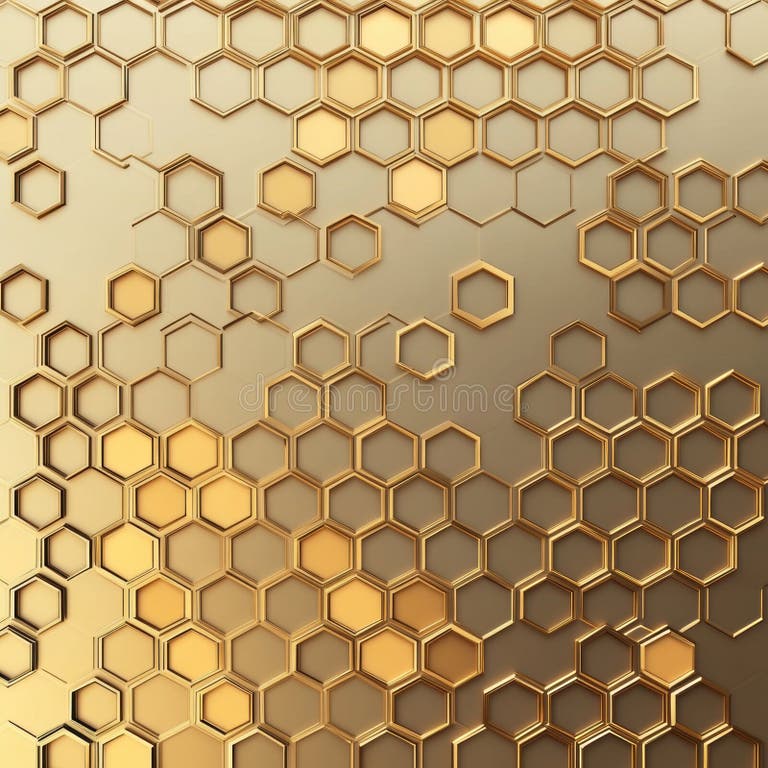 Structured Hexagonal Honeycomb Pattern with a Golden Gradient ...