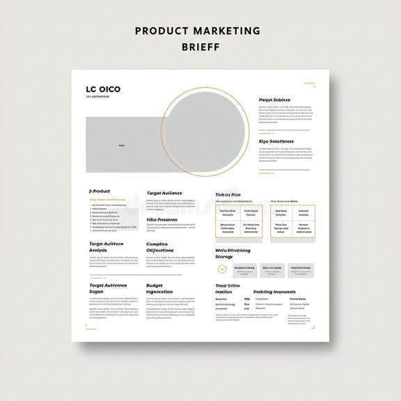 A Structured Layout for a Product Marketing Brief Featuring Multiple ...