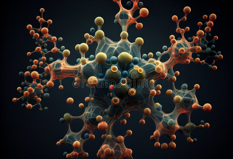 Structured Molecule Formation. AI Generated Stock Illustration ...