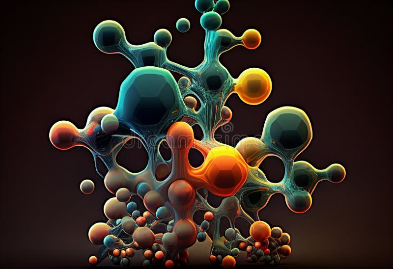 Structured Molecule Formation. AI Generated Stock Illustration ...