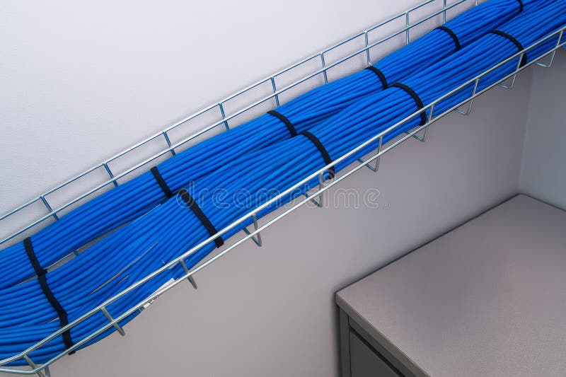 Structured Network Cable Installation in Data Room Stock Photo - Image ...