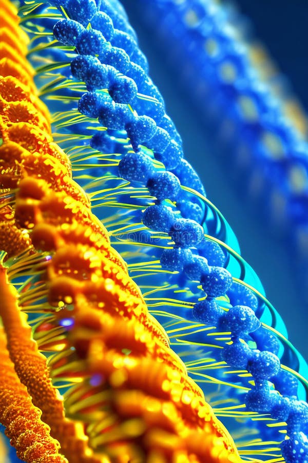 Structured Strands of Microscopic Biology-themed Patterns, Resembling ...