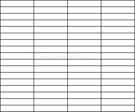 Structured Table Grid with Multiple Rows and Columns Stock Illustration ...