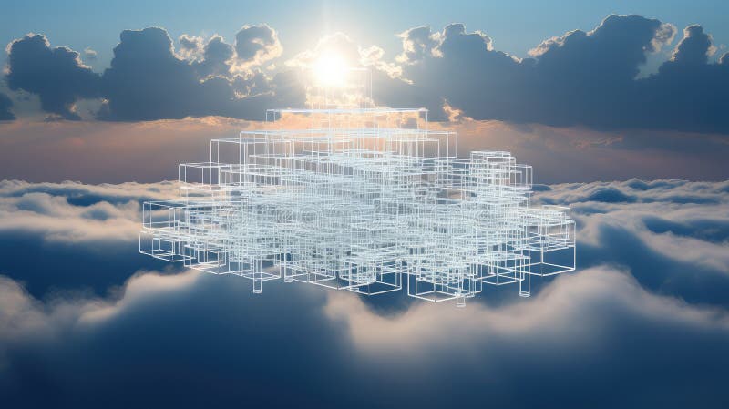 Structures Abstract Cloud Technology Stock Illustration - Illustration ...